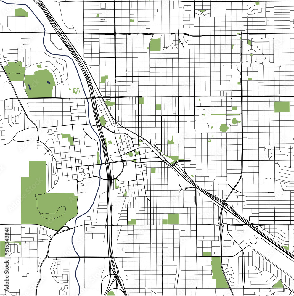 map of the city of Tucson, USA Stock Vector | Adobe Stock
