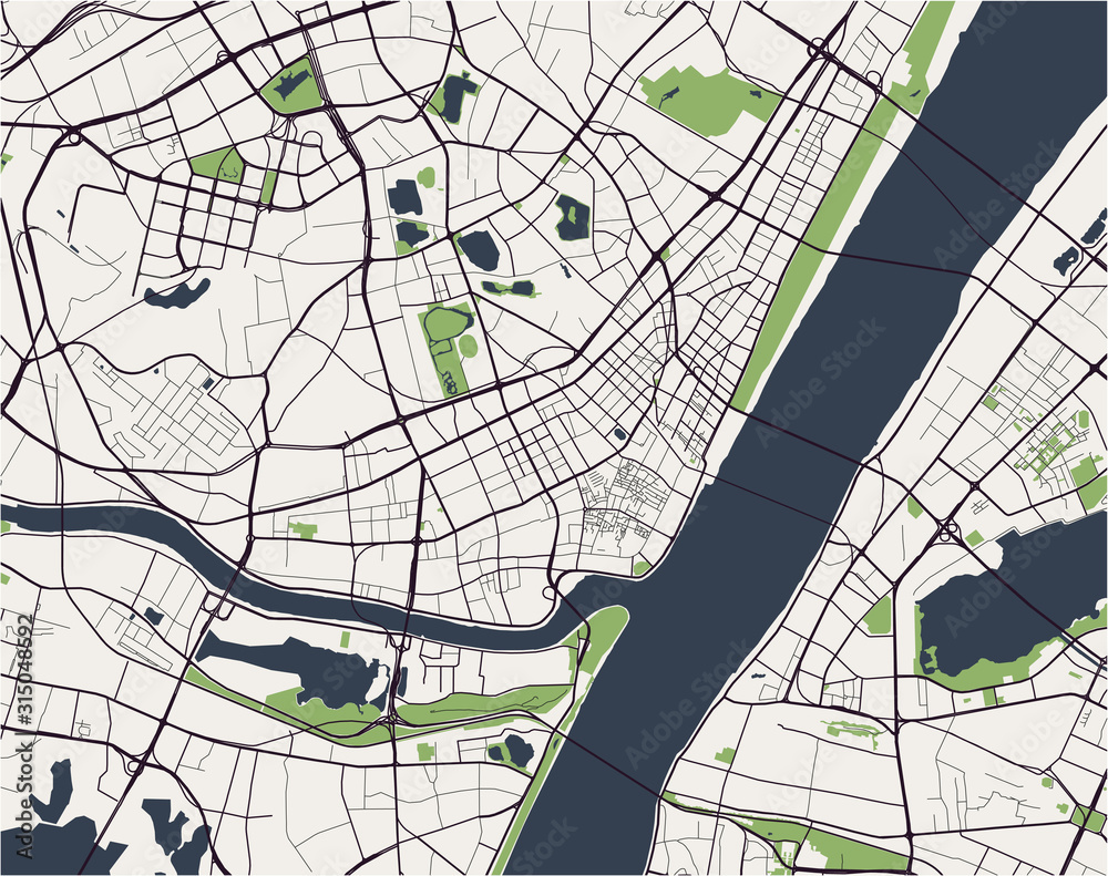 map of the city of Wuhan, China เวกเตอร์สต็อก | Adobe Stock
