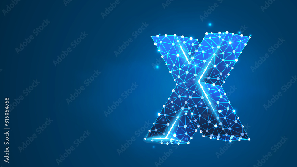 Alphabet letter X. Design of an Uppercase english letter. Banner ...