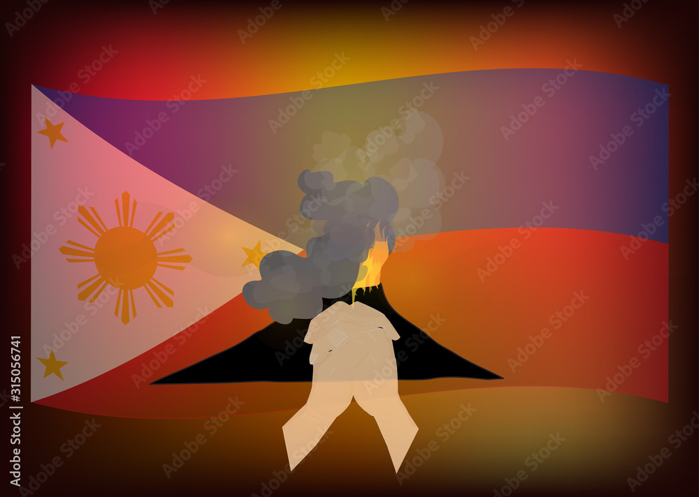 Taal Volcano Eruption, Pray for Philippines with Parying hands on ...