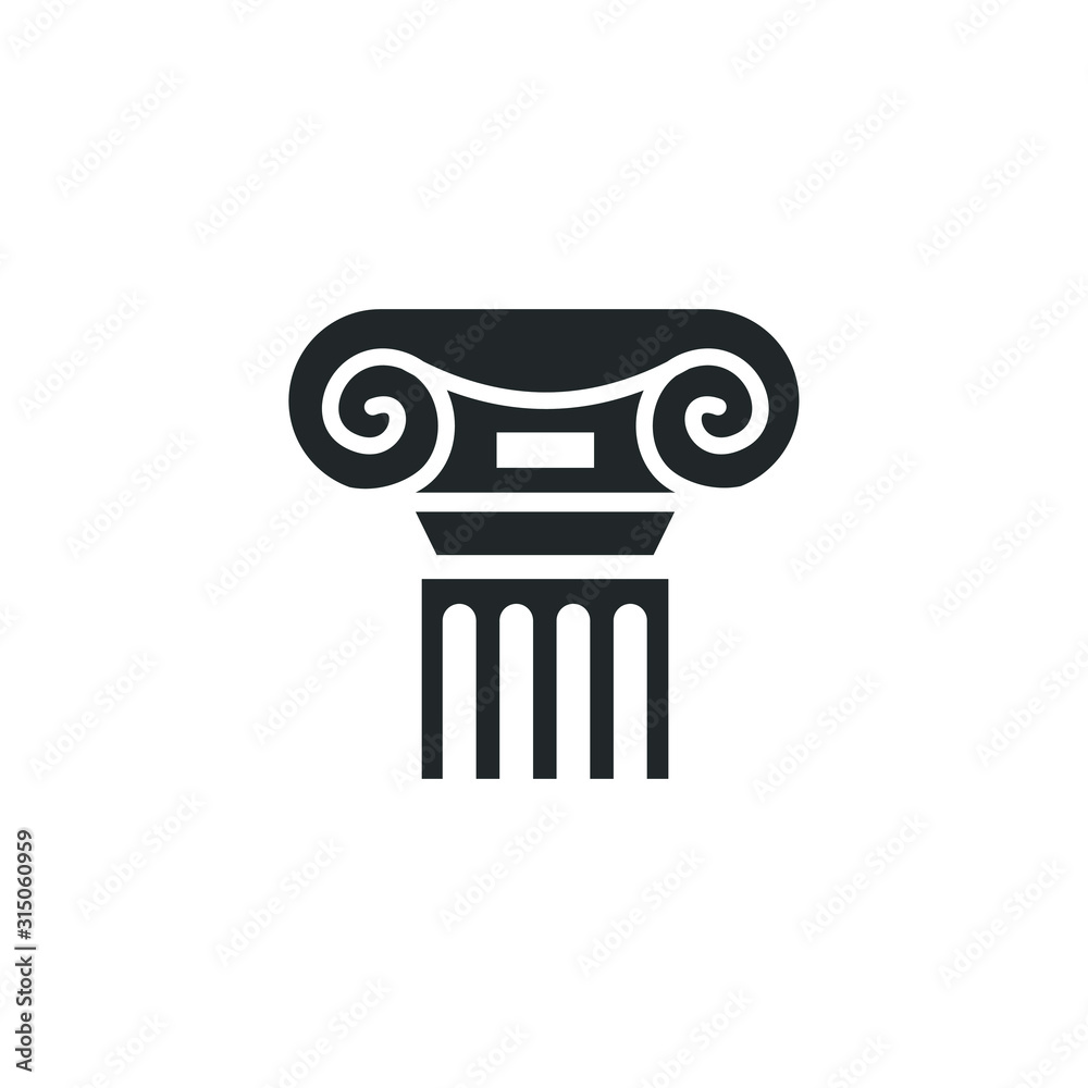 Pillar template color editable. Pillar symbol vector sign isolated on ...