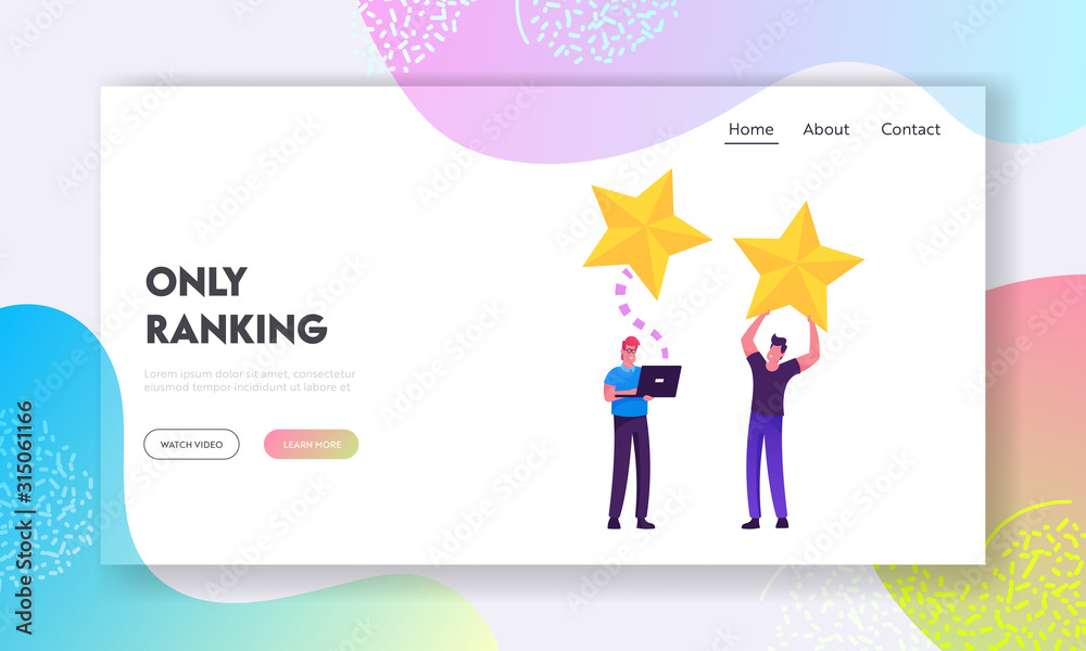 Ranking Evaluation and Classification Website Landing Page. Businessmen ...