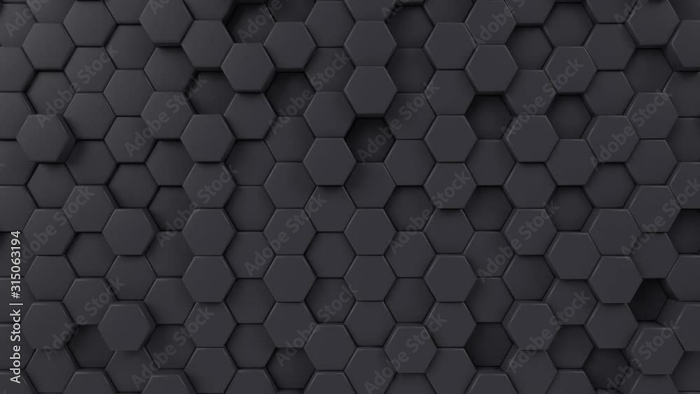 Hexagonal moving looping background. Animated hexagons, honeycomb ...