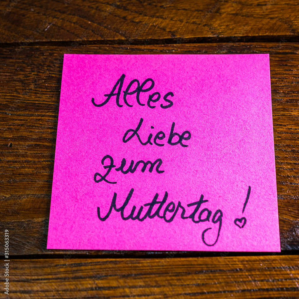 Writing All love for mother`s day in german ( Alles Liebe zum Muttertag ...