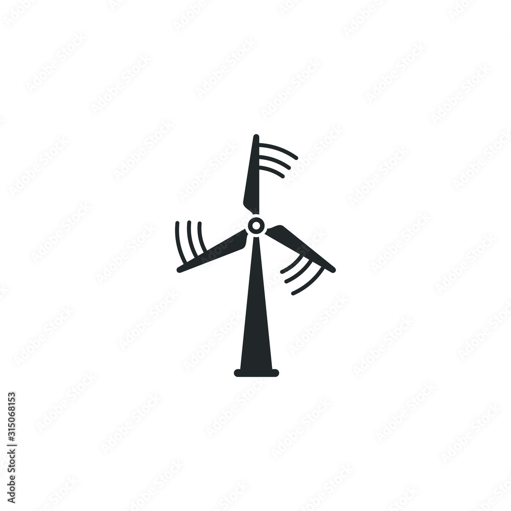 Wind power icon template color editable. wind turbine symbol vector ...