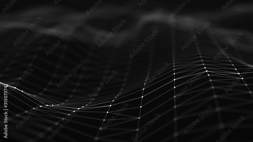 Abstract digital connection dots and lines. Technology background ...