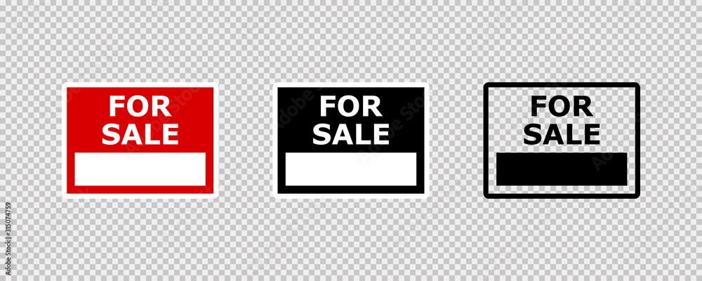 For sale sign isolated vector sign on transparent background. For sale ...
