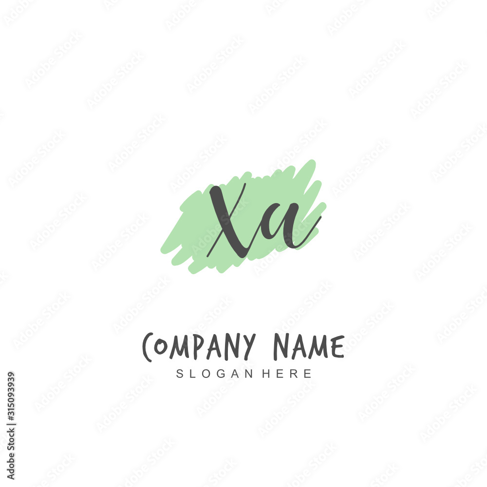 Handwritten initial letter X A XA for identity and logo. Vector logo ...