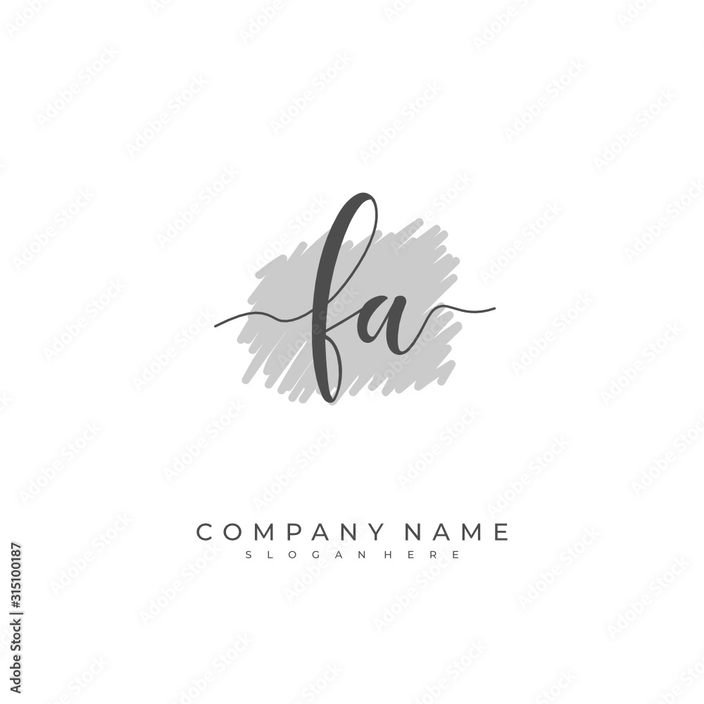 Handwritten initial letter F A FA for identity and logo. Vector logo ...