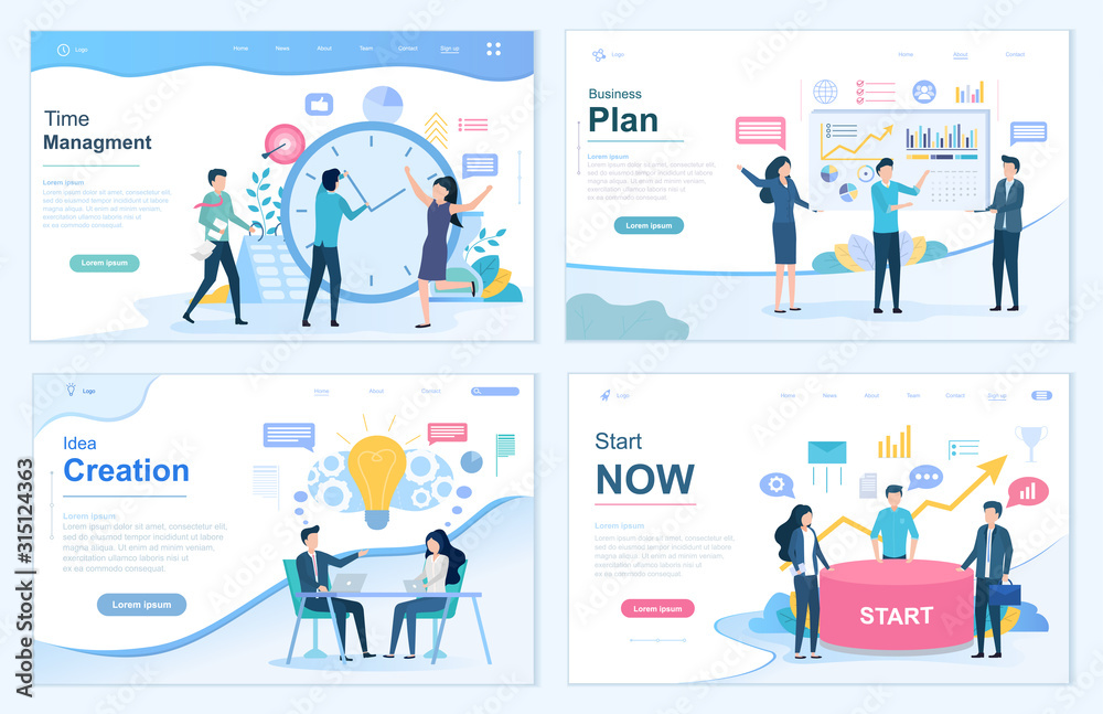 Set of motivational posters for business solutions on Time Management ...