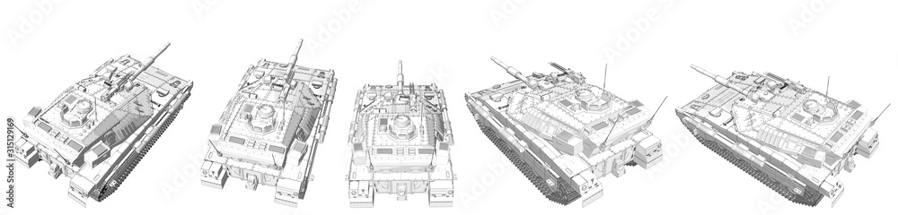 Military 3D Illustration of cartoon style rendered and outlined ...