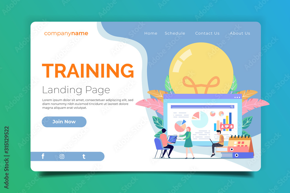 Training landing page illustration, Website Templates, Teamwork website ...