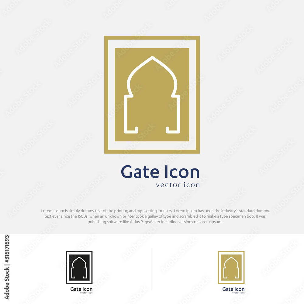 Gate logo door home entrance icon black house doorway real estate ...
