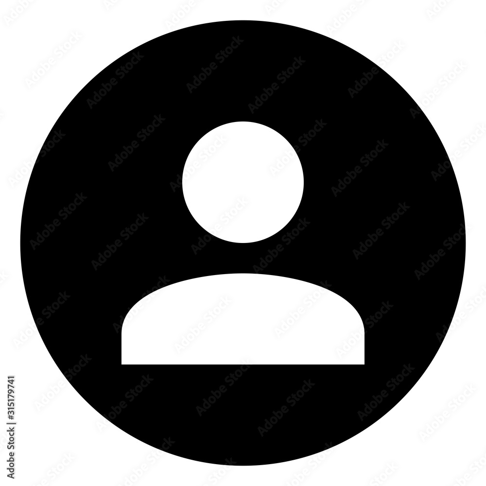 User icon, avatar, men, contact symbol. Black, white. Perfect for ...