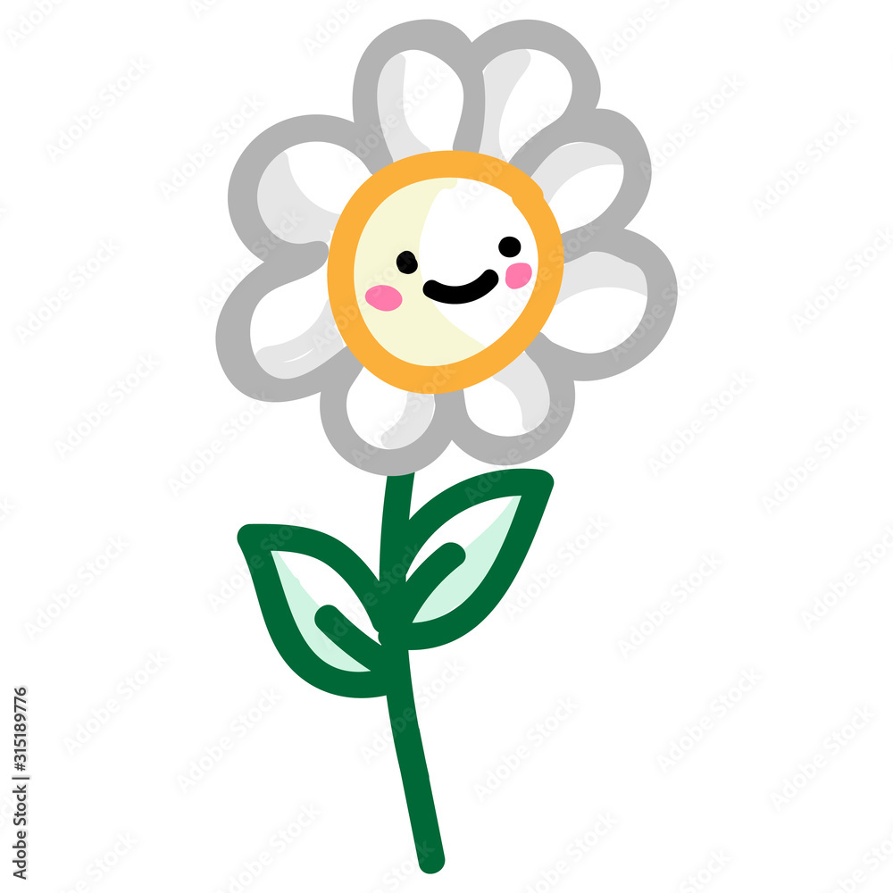 Adorable daisy flower with kawaii expression clipart. Cute plant icon ...
