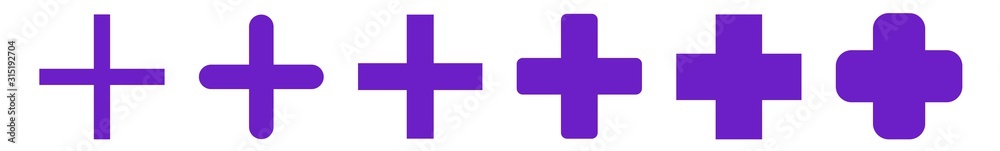 Plus Icon Purple | Pluses | Cross Symbol | Addition Logo | Positive ...