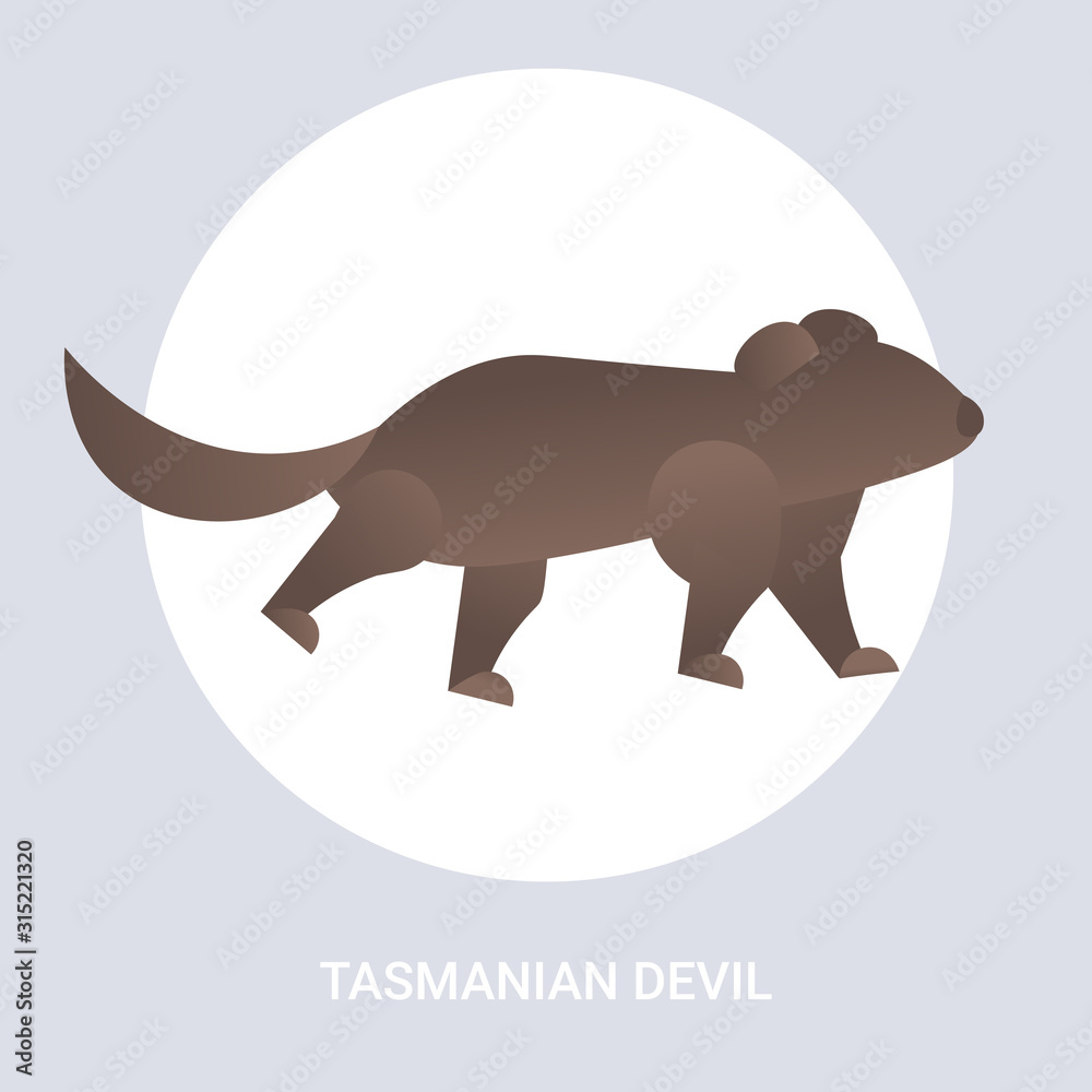 tasmanian devil icon cartoon endangered wild australian animal symbol ...