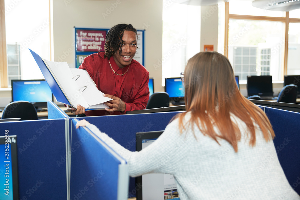 College students studying in computer lab Stock Photo | Adobe Stock