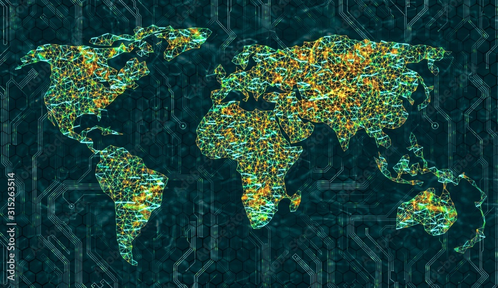 World map, illustration Stock Photo | Adobe Stock