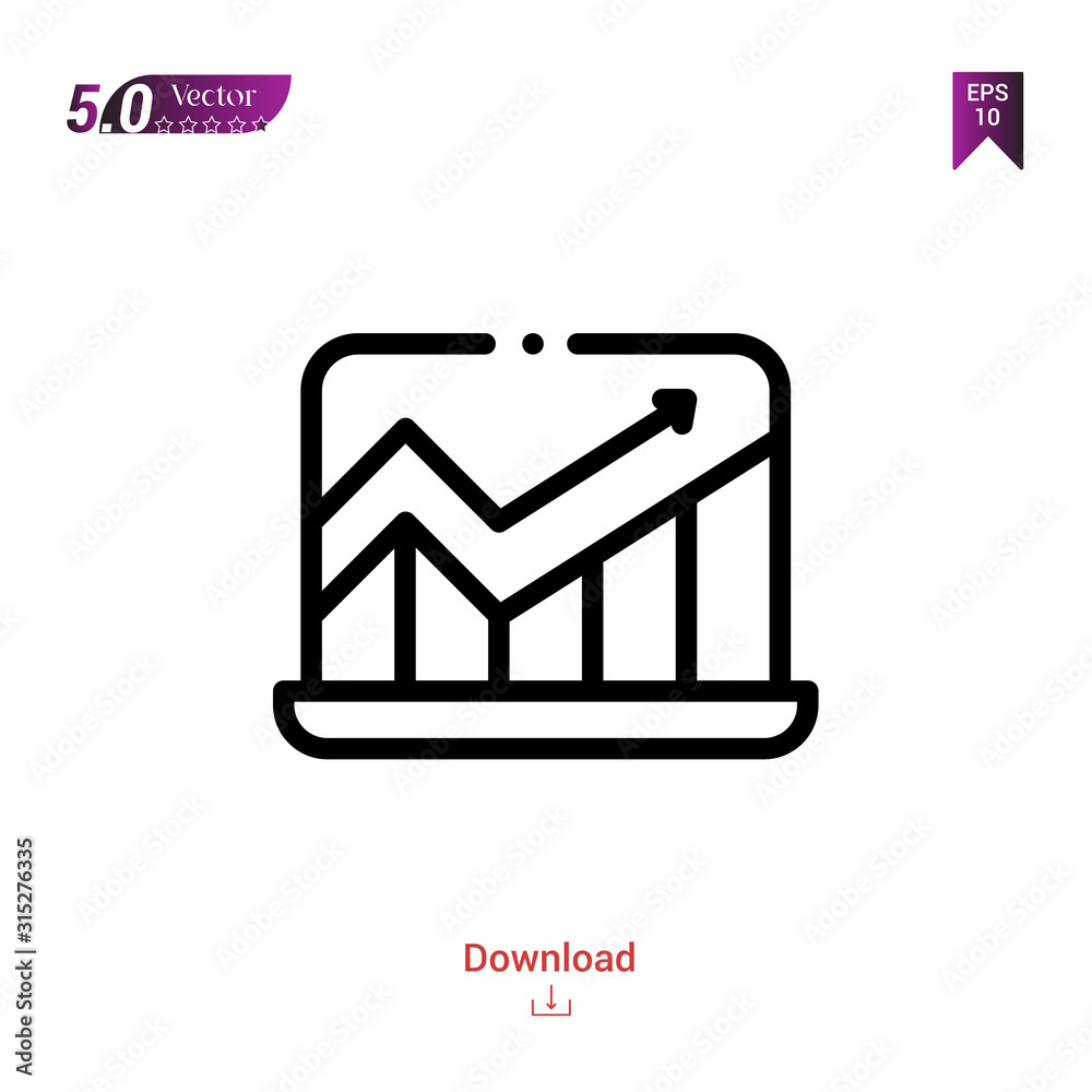 Outline analytics icon. analyticsicon vector isolated on white ...