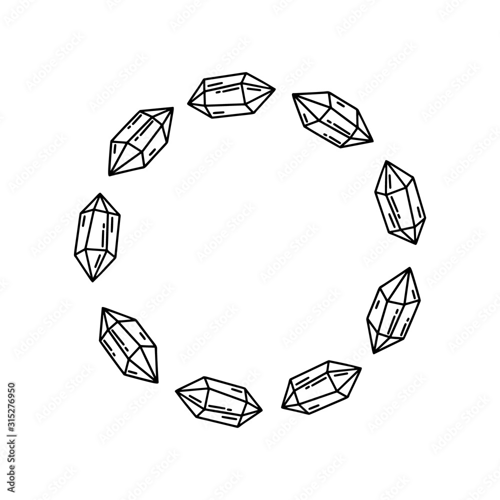 Gem Cartoon Outline