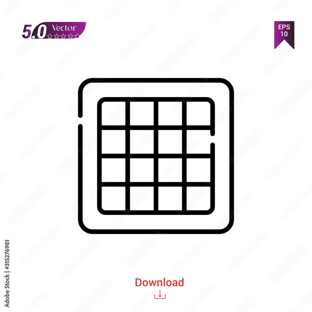 Outline grid icon. grid icon vector isolated on white background ...
