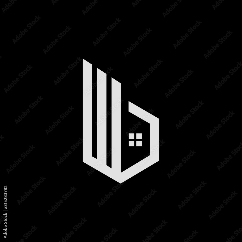 B real estate logo design. B letter icon design for real estate company ...