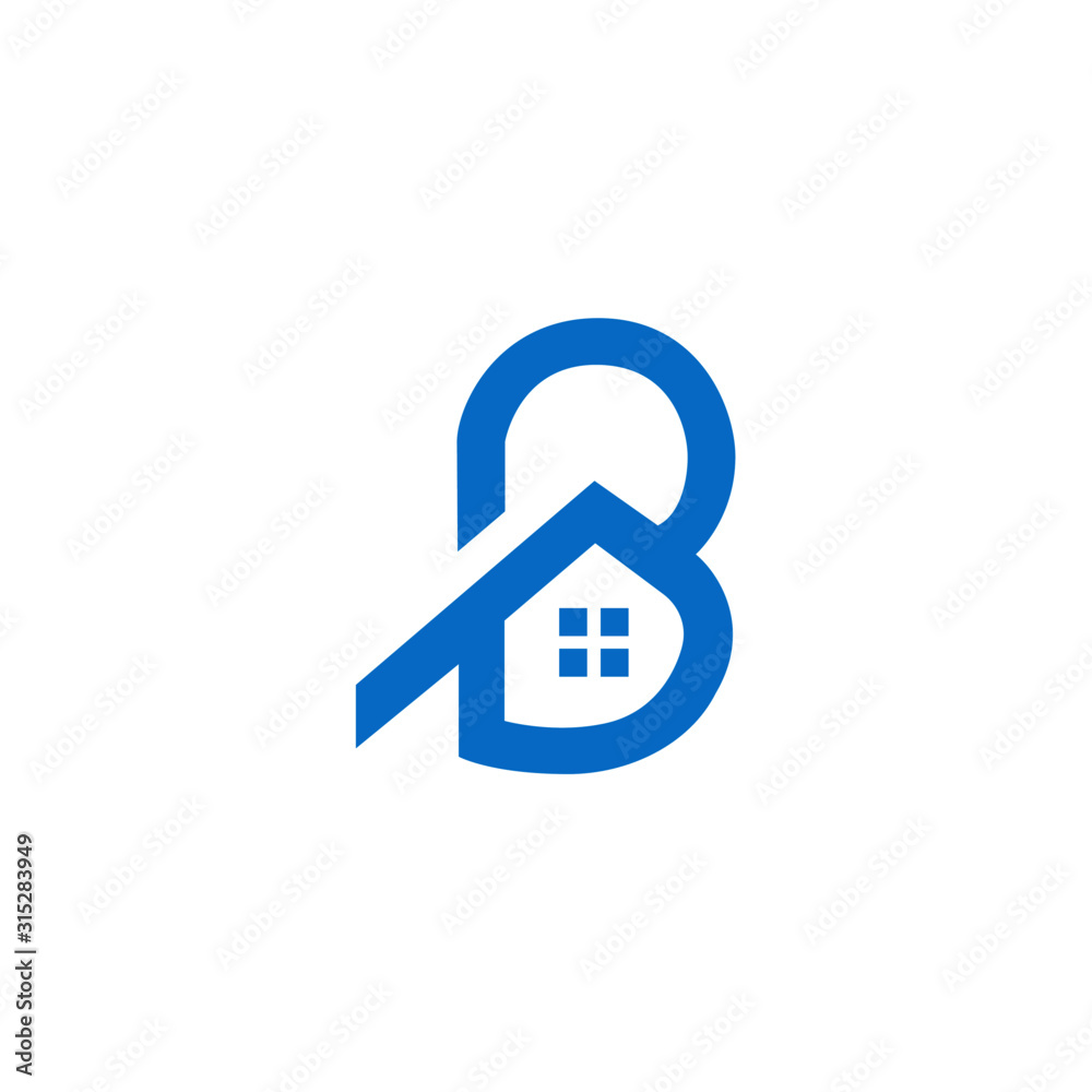 B real estate logo design. B letter icon design for real estate company ...