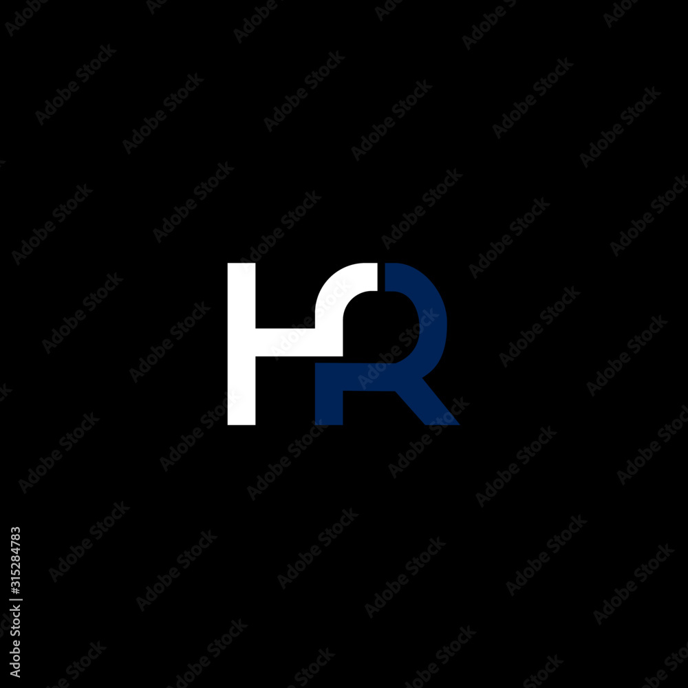 HR letter logo and icon design. HR, H R Letter Logo Design in Black ...