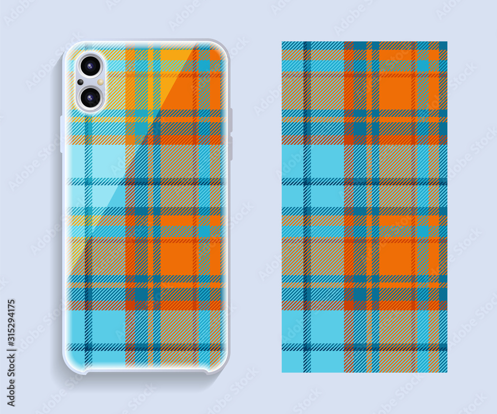 Smartphone cover design vector mockup. Template geometric pattern for ...