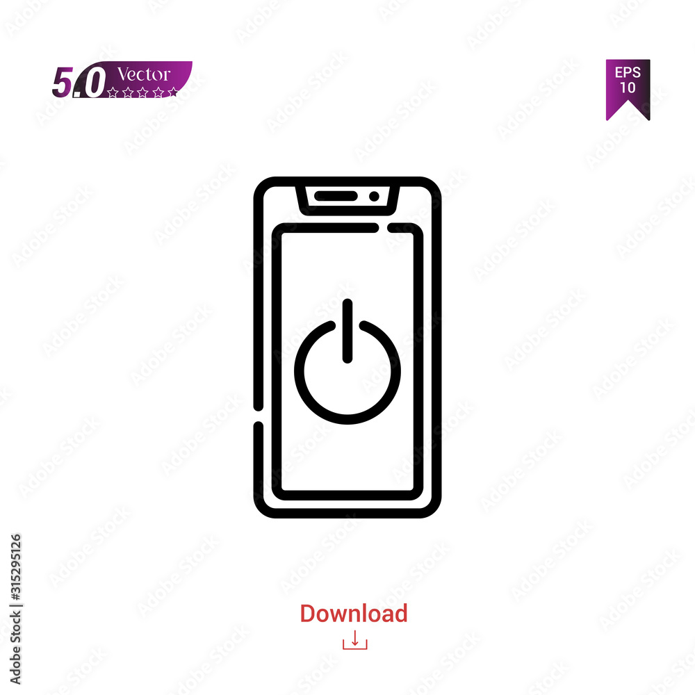 Outline turn-off icon. turn-off icon vector isolated on white ...