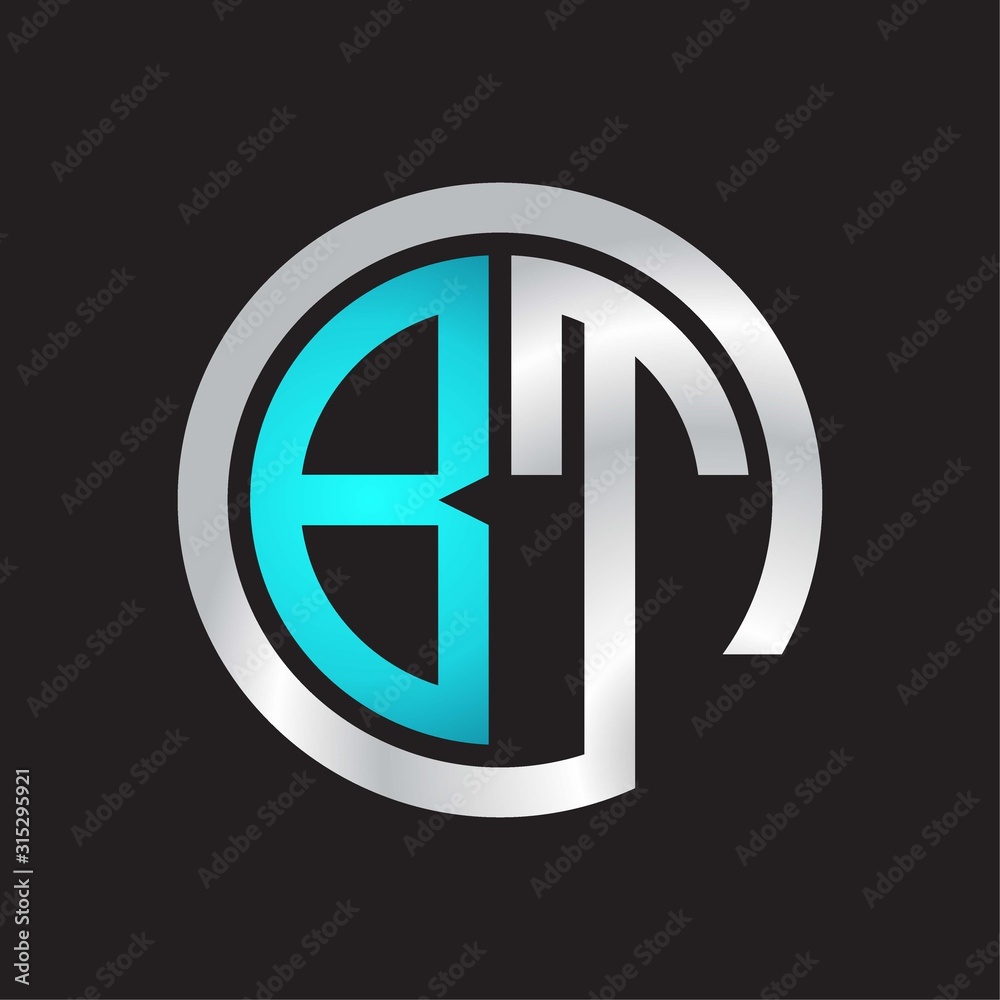 BT Initial logo linked circle monogram Stock Vector | Adobe Stock