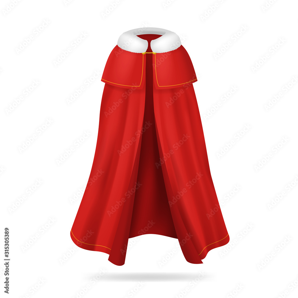 Realistic Detailed 3d Red Cape King. Vector Stock Vector | Adobe Stock