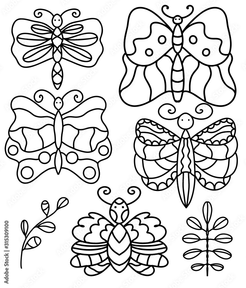 Whimsical Butterfly Coloring Pages