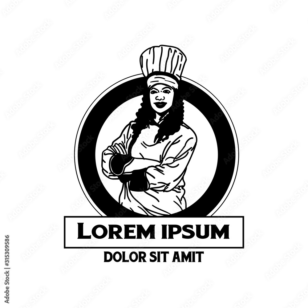 Chef Mascot Logo. Cook Illustration, chef emblem restaurant logo, chef ...