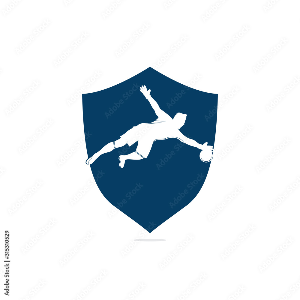Goalkeeper player logo. Modern Soccer Player In Action Logo - Save By ...