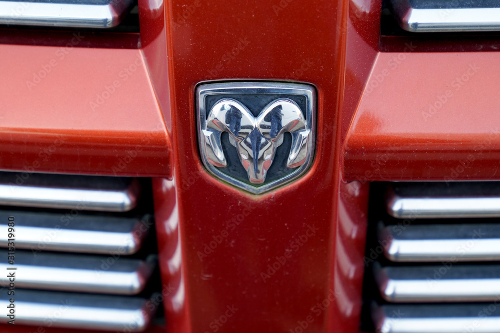 dodge ram truck logo sign red Stock Photo | Adobe Stock