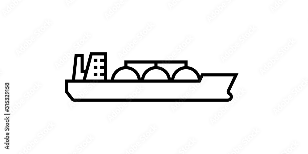 lng tanker outline icon. Clipart image isolated on white background ...