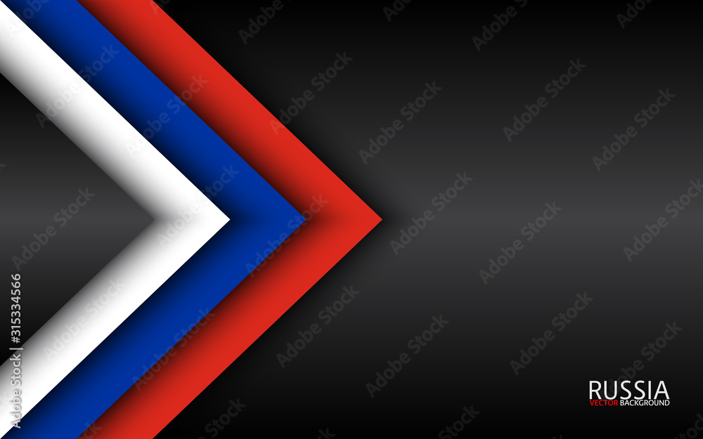 Modern vector overlayed arrows with Russian colors and grey free space ...