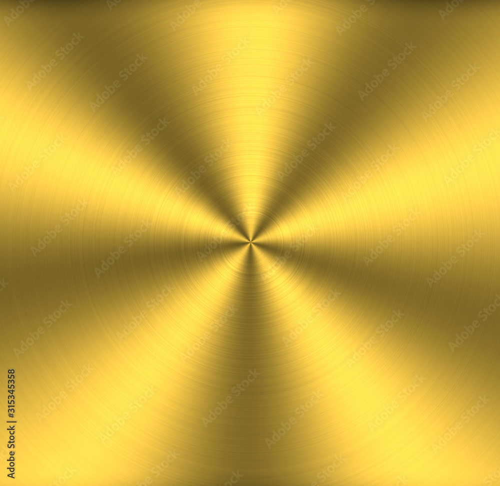Gold metal background with realistic circular brushed texture Stock ...
