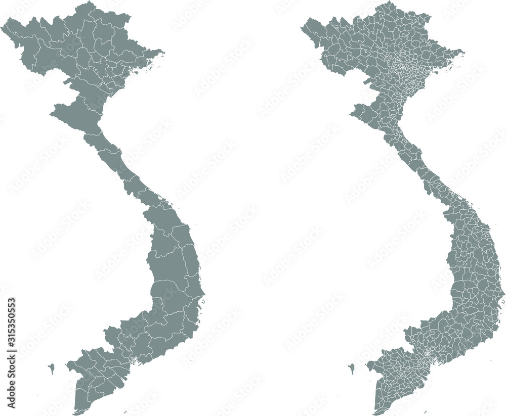 Vector map of Vietnam regions and administrative areas Stock Vector ...