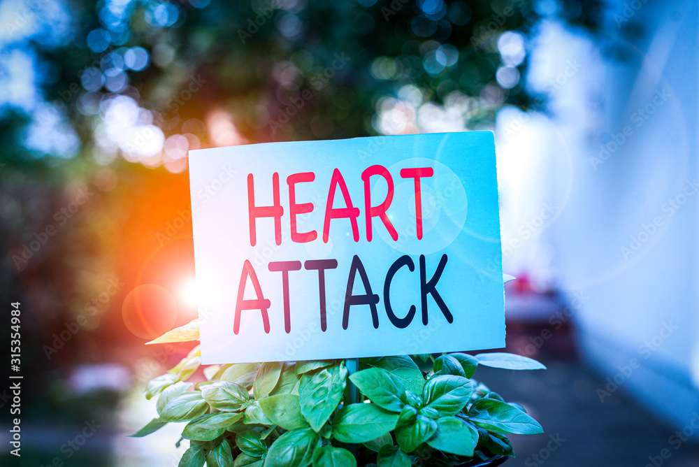 Writing note showing Heart Attack. Business concept for sudden and ...