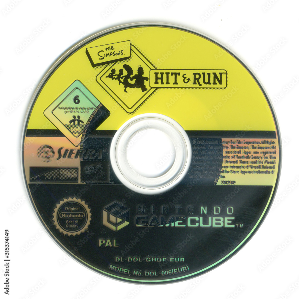 london, england, 05/08/02019 The simpsons hit and run nintendo game ...