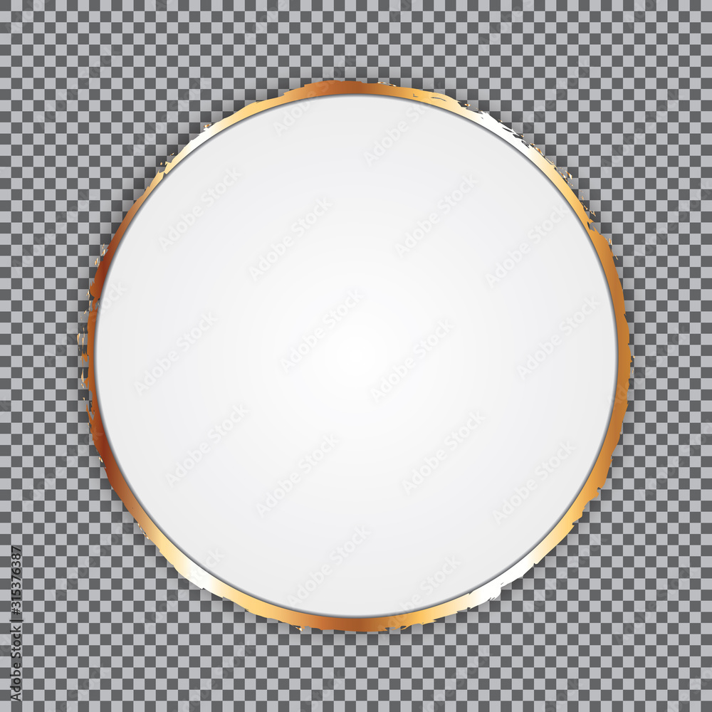 round white banner with golden frame Stock Vector | Adobe Stock