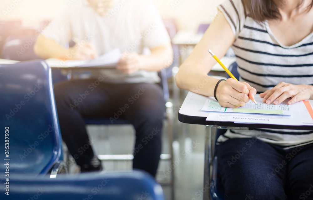 high school,university student study.hands holding pencil writing paper ...