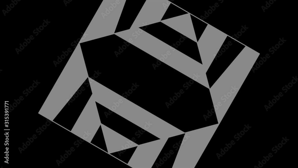 Graphic object in the shape of chained rhombus, in black and white with ...