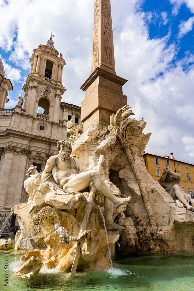 Poster Fontana dei Quattro Fiumi at Piazza Navona in Rome, Italy ...