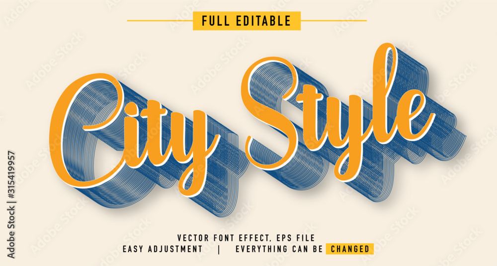 elegant and colorful text effect design, full editable vector, easy to ...