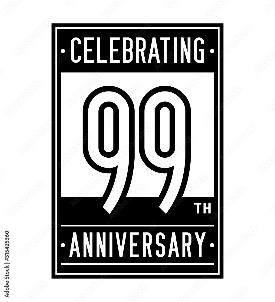 99 years logo design template. Anniversary vector and illustration ...