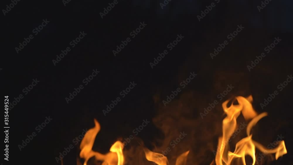 Slow motion fire concept, Fire flame close up burning super Slow motion ...